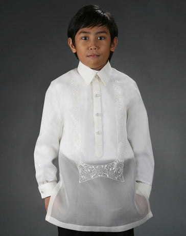 Boys' Barong Tagalog 100500 Cream Made-To-Order – MyBarong